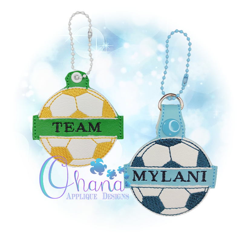 Split Soccer Key Chain Embroidery - Ohana Applique Designs