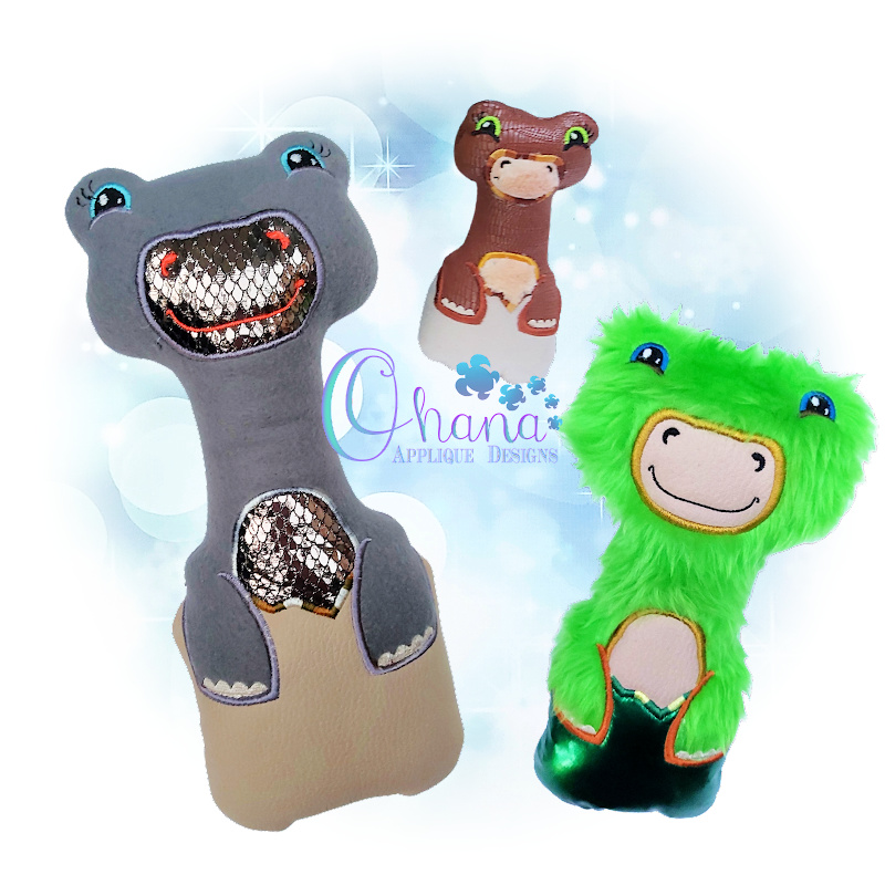 Baby Long Neck Dino Stuffie Embroidery- Ohana Applique Designs