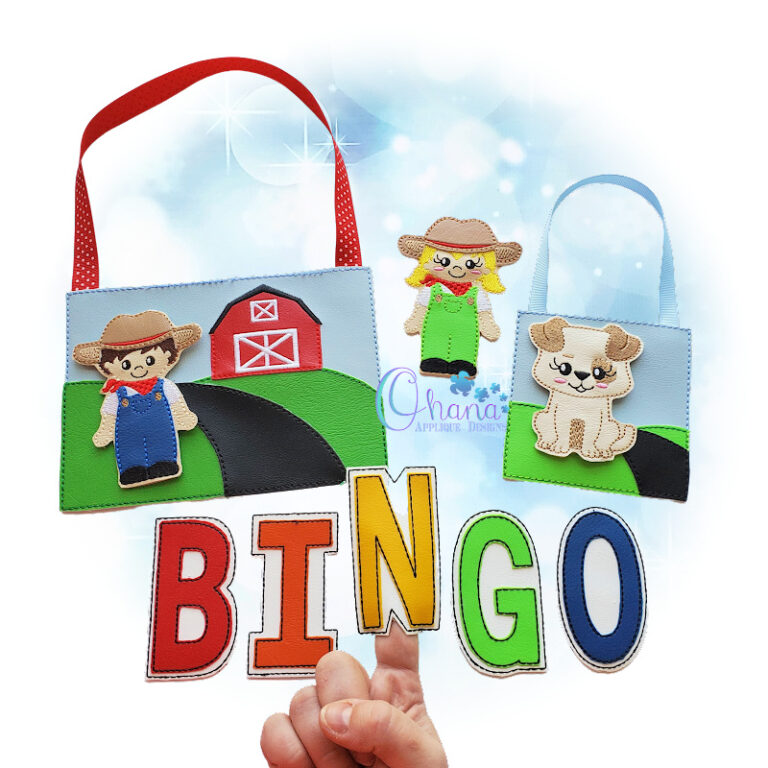 BINGO Finger Puppets Embroidery - Ohana Applique Designs