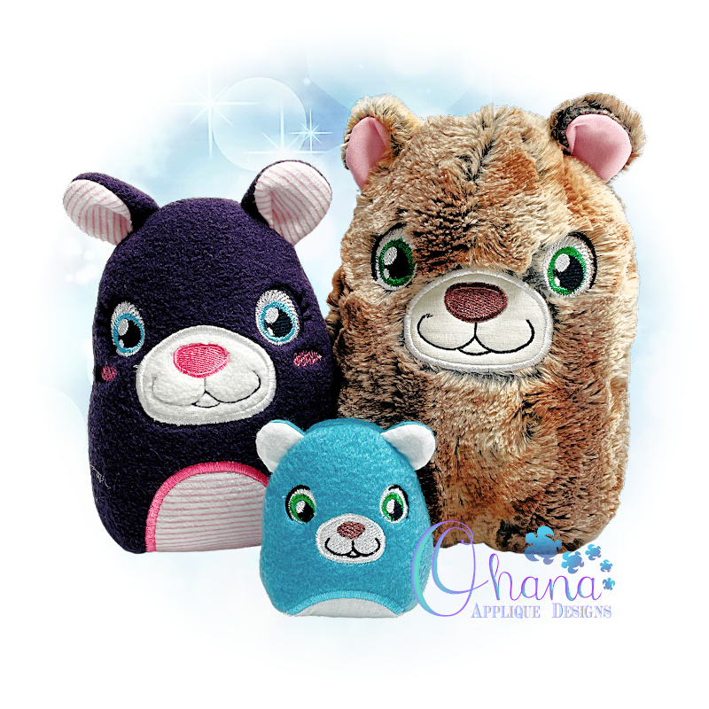 Bear Eggie Stuffie Embroidery Design- Ohana Applique Designs