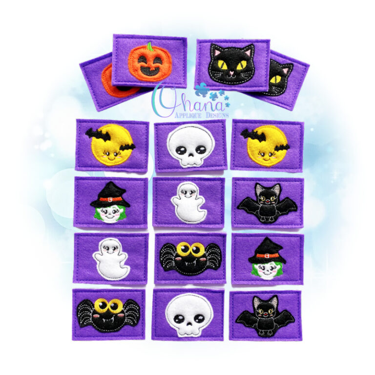 Halloween Matching Card Game - Ohana Applique Designs