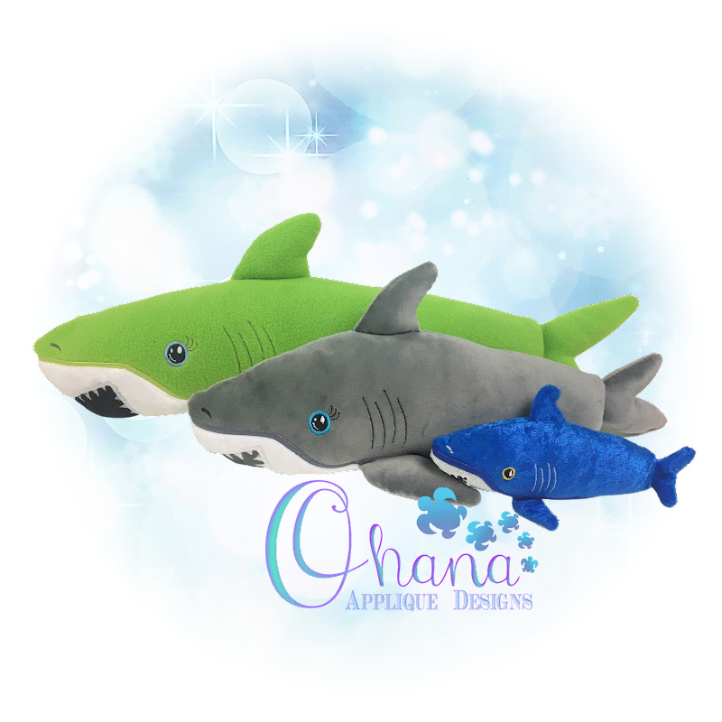 Sandy Shark Stuffie Embroidery Design- Ohana Applique Designs