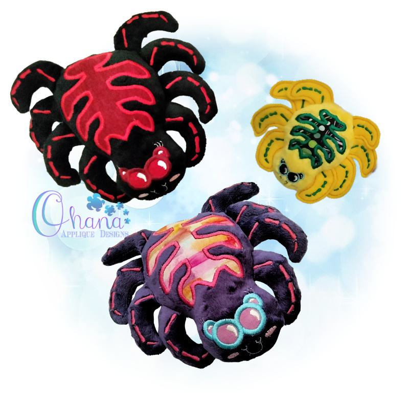 Skelly Spider Stuffie Embroidery - Ohana Applique Designs