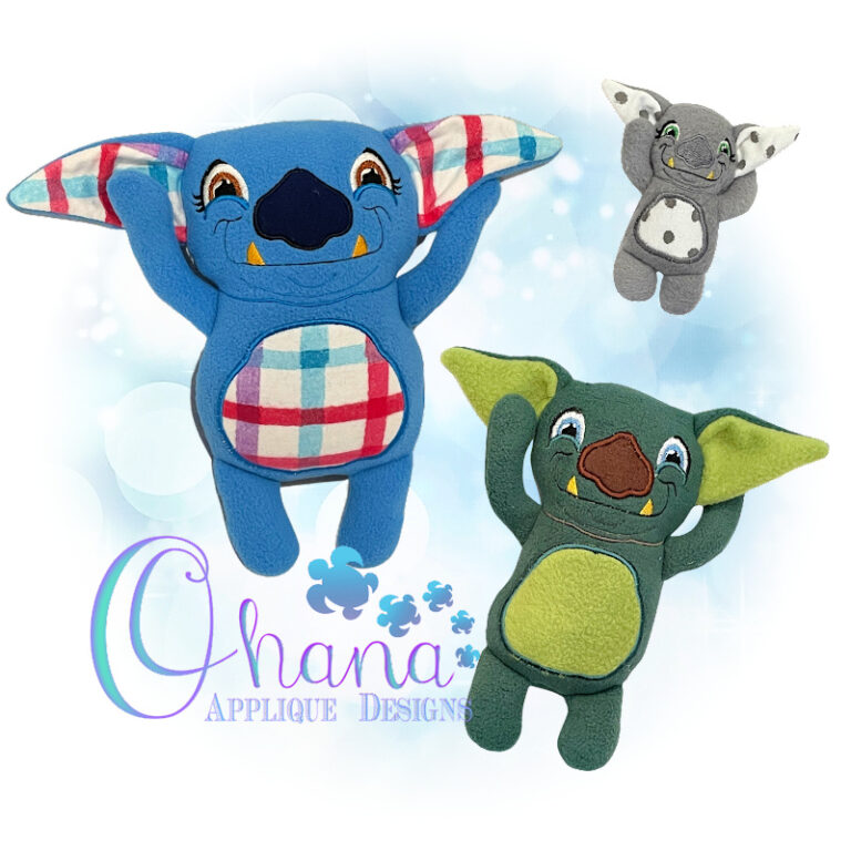 Goblin Stuffie Embroidery Design - Ohana Applique Designs