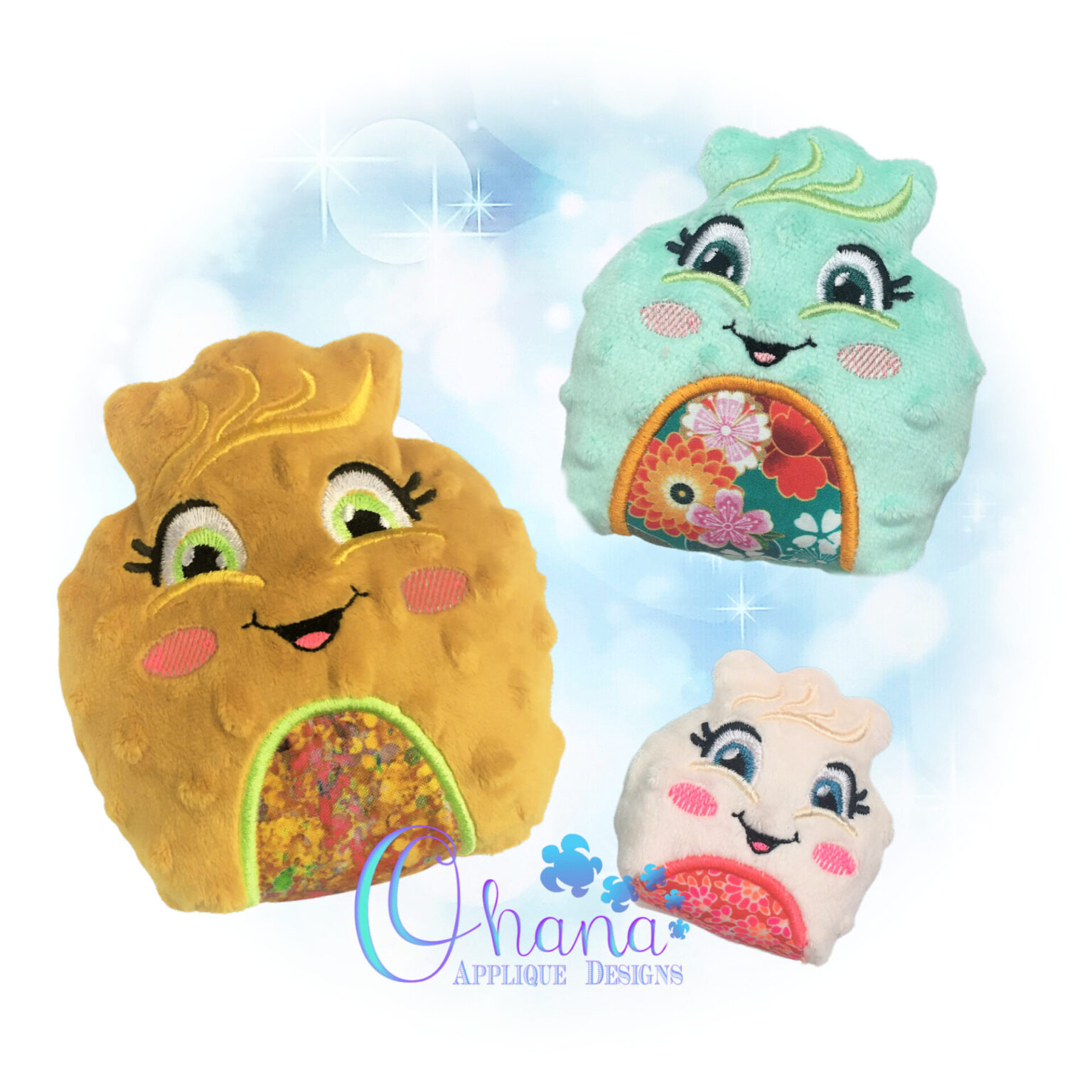 Dumpling Eggie Stuffie Embroidery Design - Ohana Applique Designs