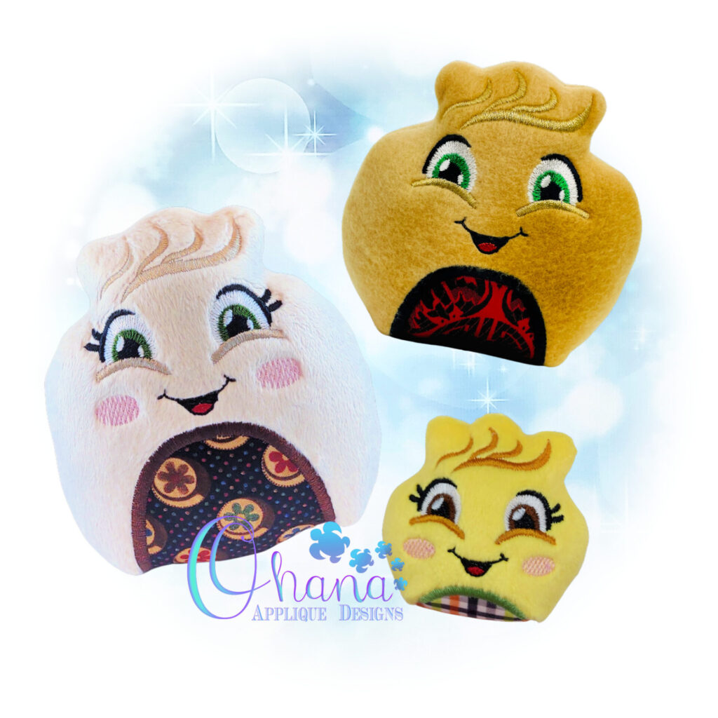 Dumpling Eggie Stuffie Embroidery Design - Ohana Applique Designs