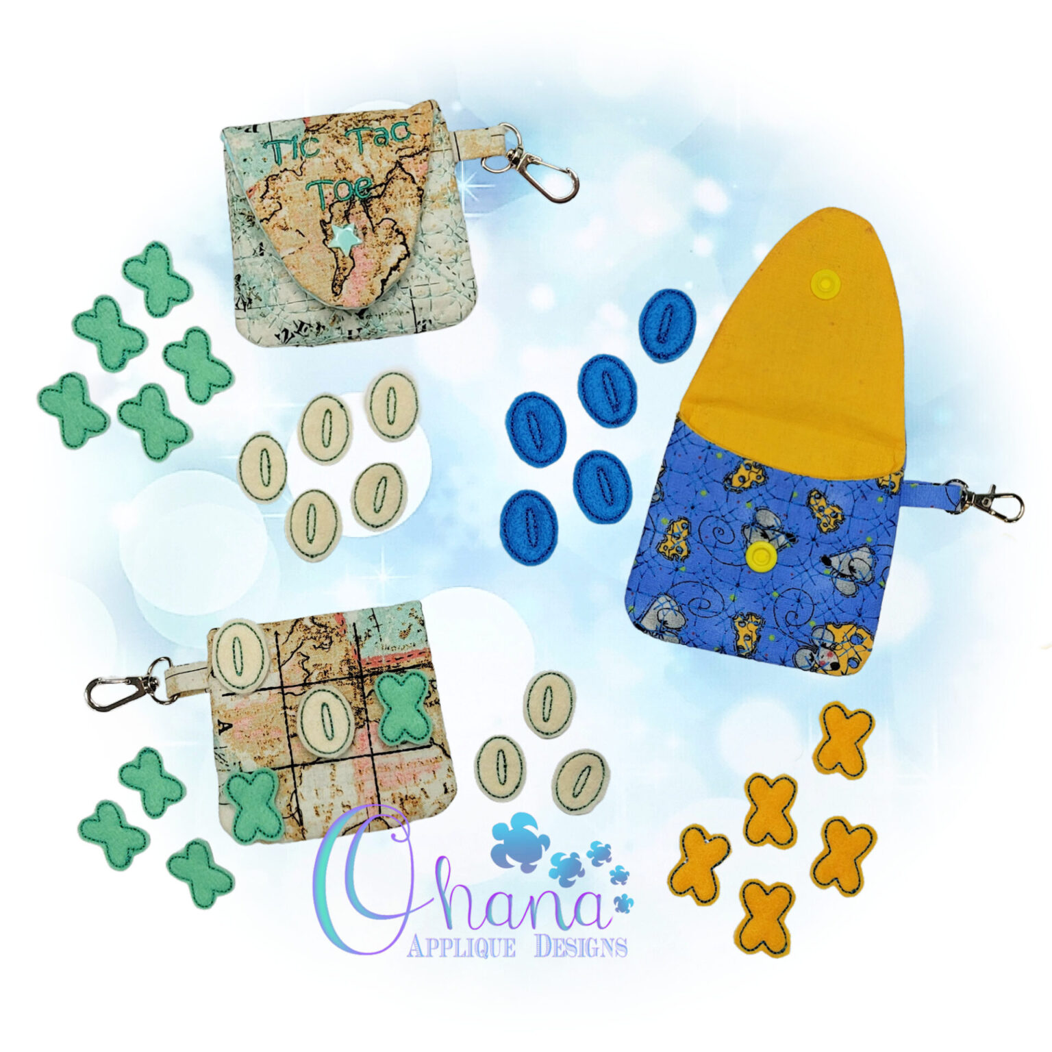 Travel Tic Tac Toe Kit Embroidery Design