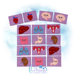 Anatomy Matching Card Game - Ohana Applique Designs