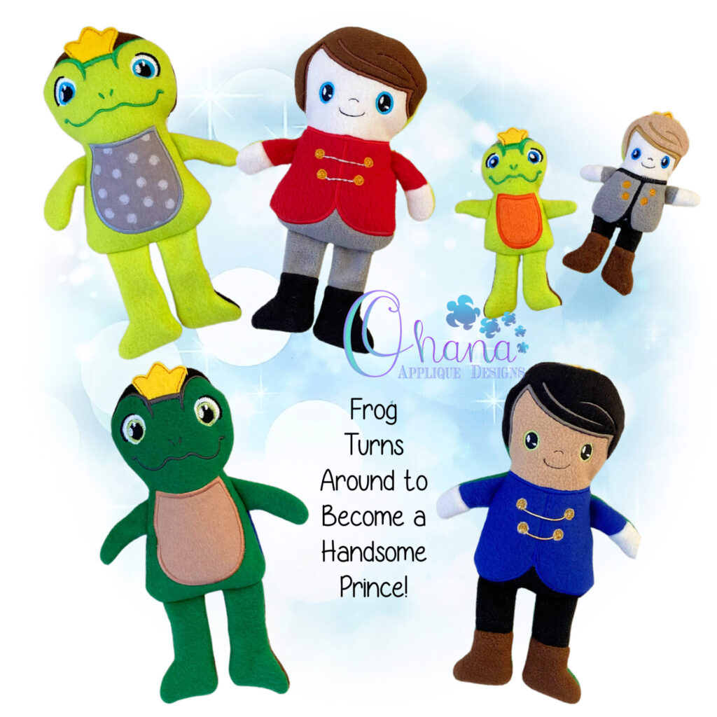 Frog Prince Stuffie Embroidery Design- Ohana Applique Designs