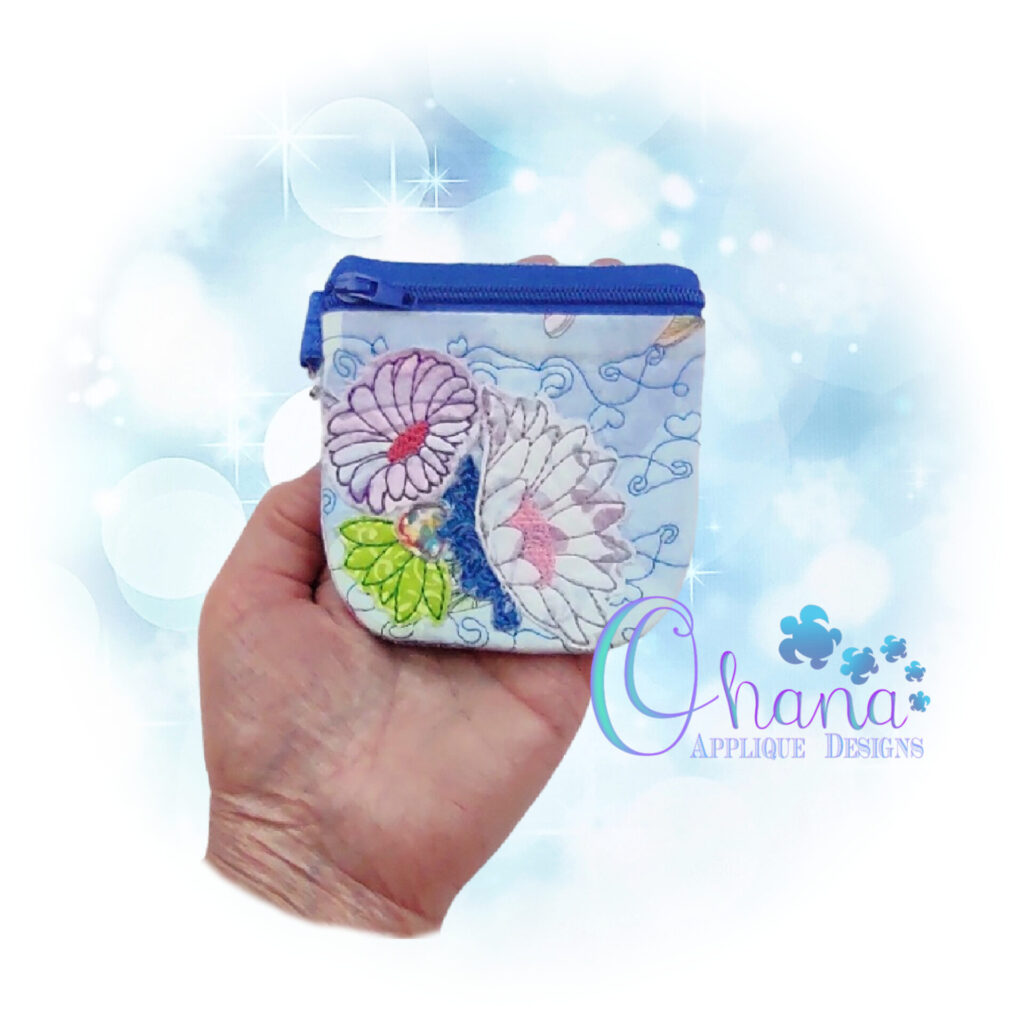 Menses Zipper Bag Embroidery Design - Ohana Applique Designs