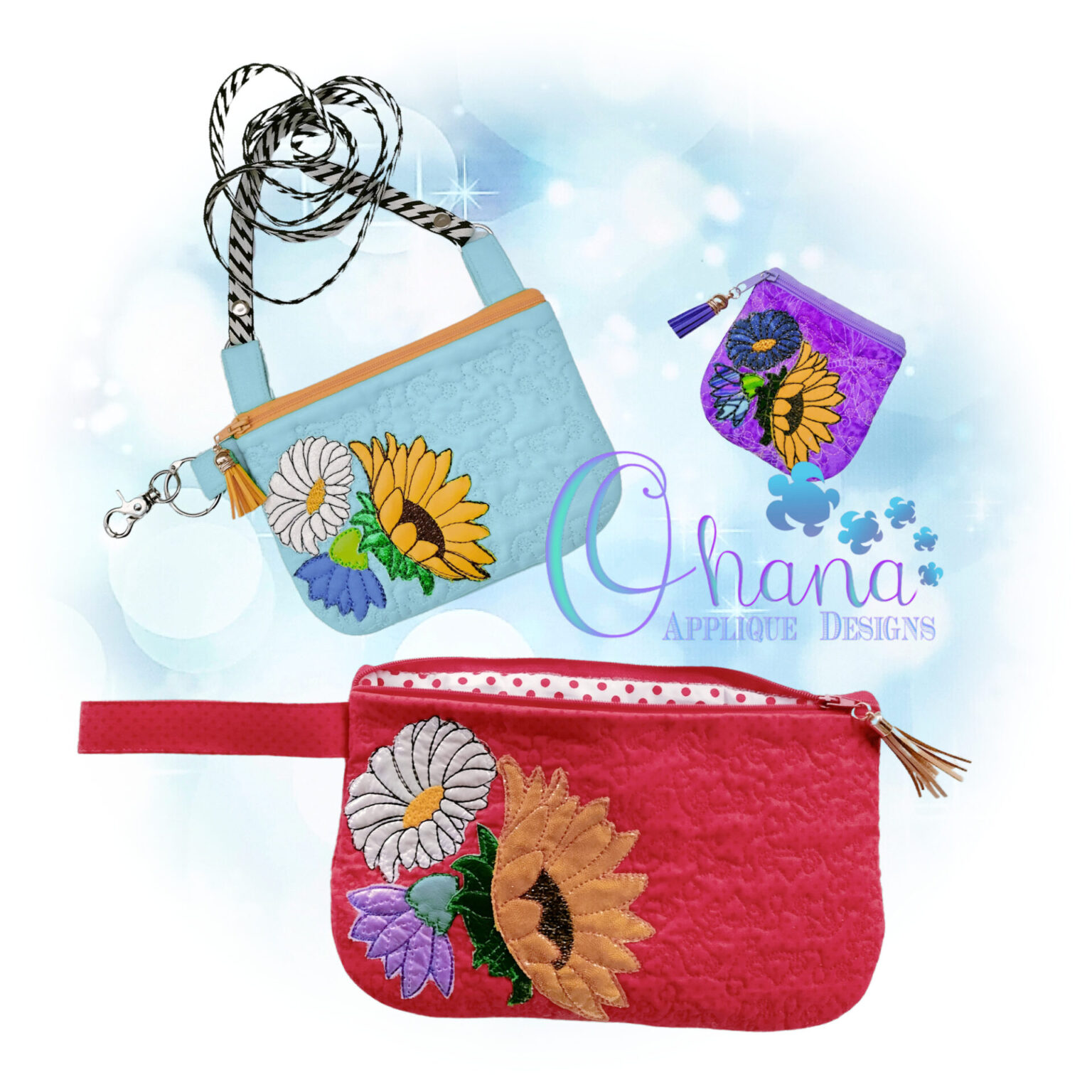 Menses Zipper Bag Embroidery Design - Ohana Applique Designs