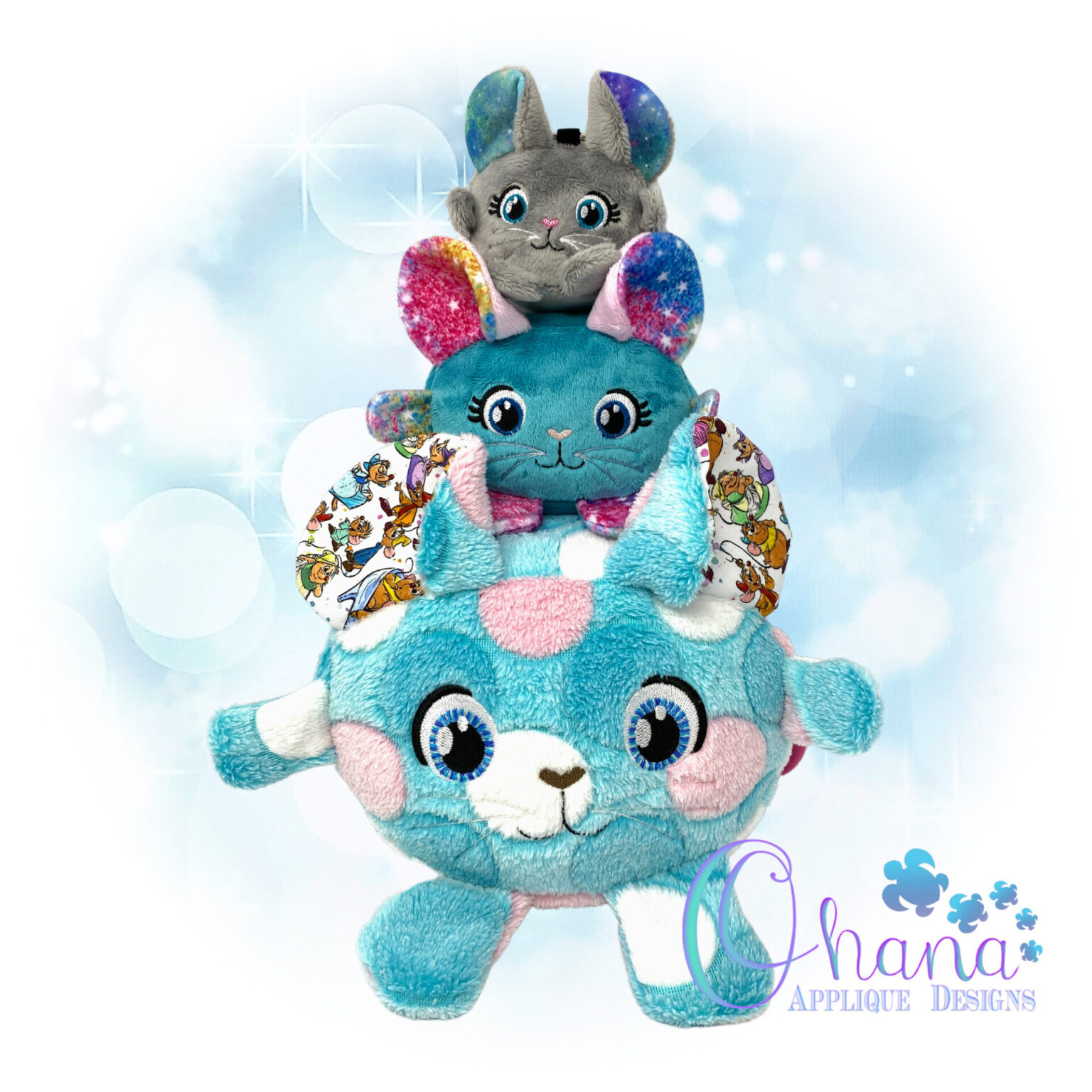 Ball Mouse Stuffie Embroidery Design- Ohana Applique Designs