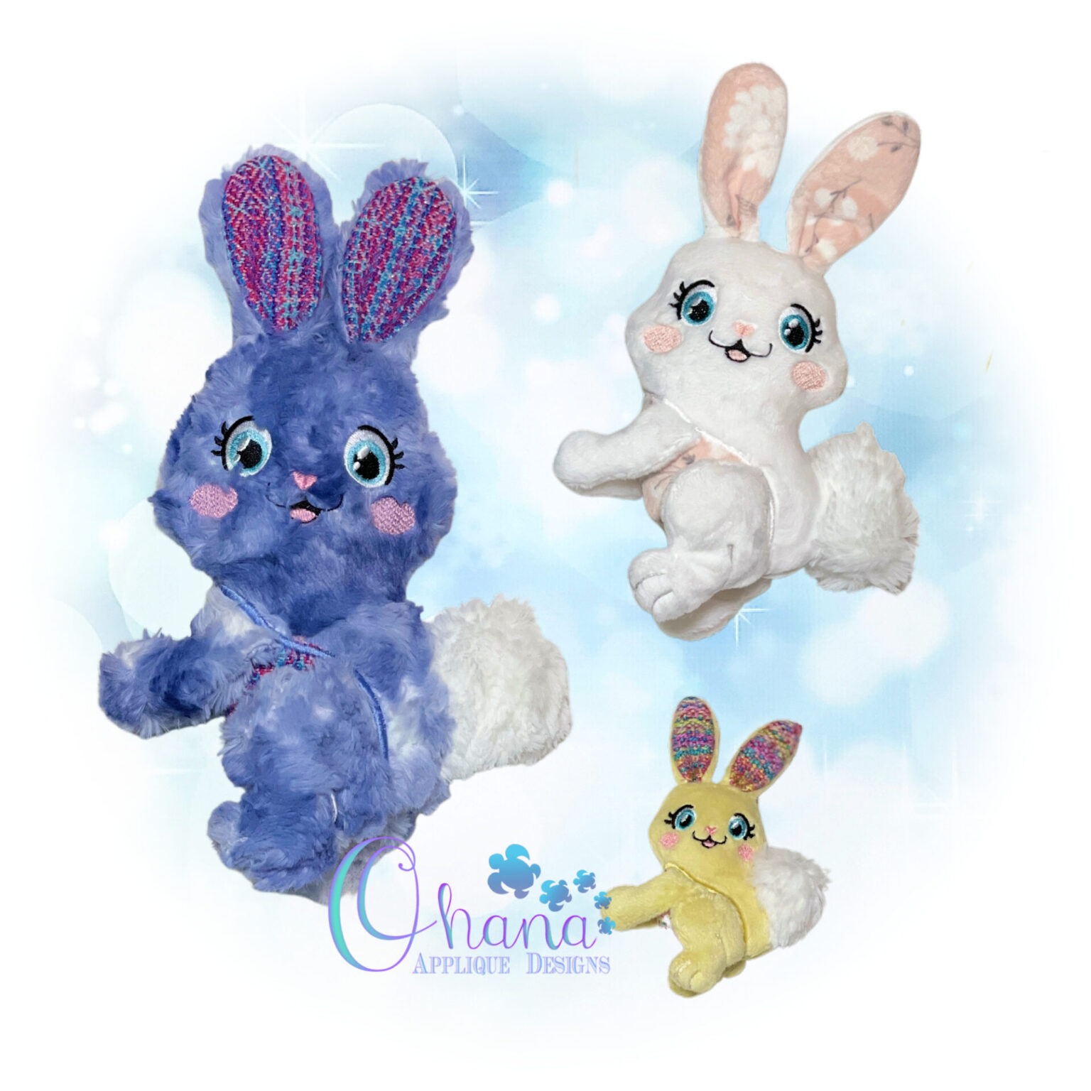 Bunny Huggie Stuffie Design - Ohana Applique Designs