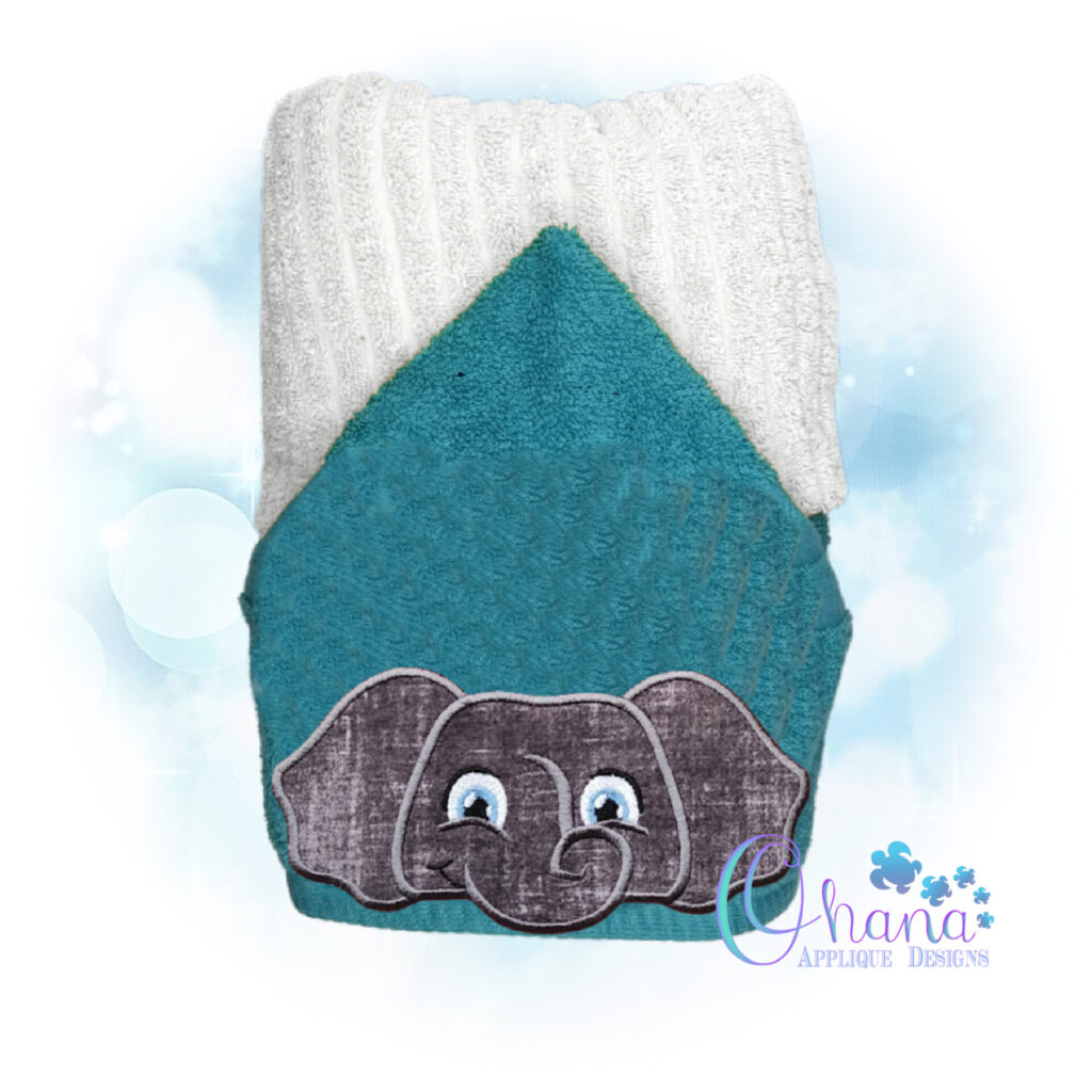 Elephant Peeker Embroidery Design - Ohana Applique Designs