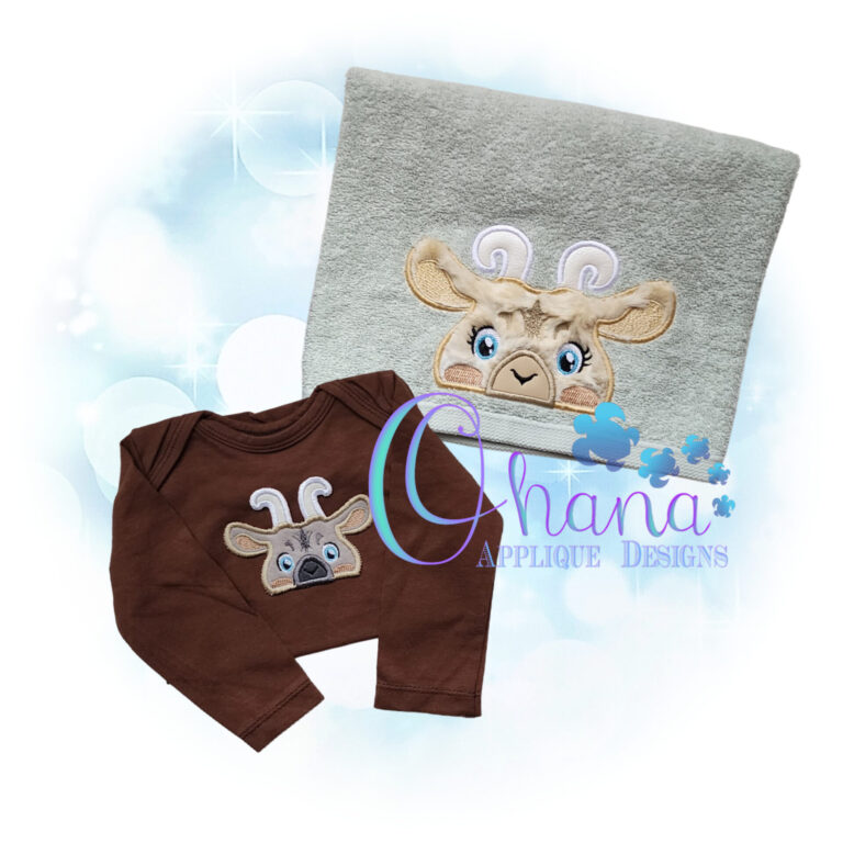 Goat Peeker Embroidery Design - Ohana Applique Designs