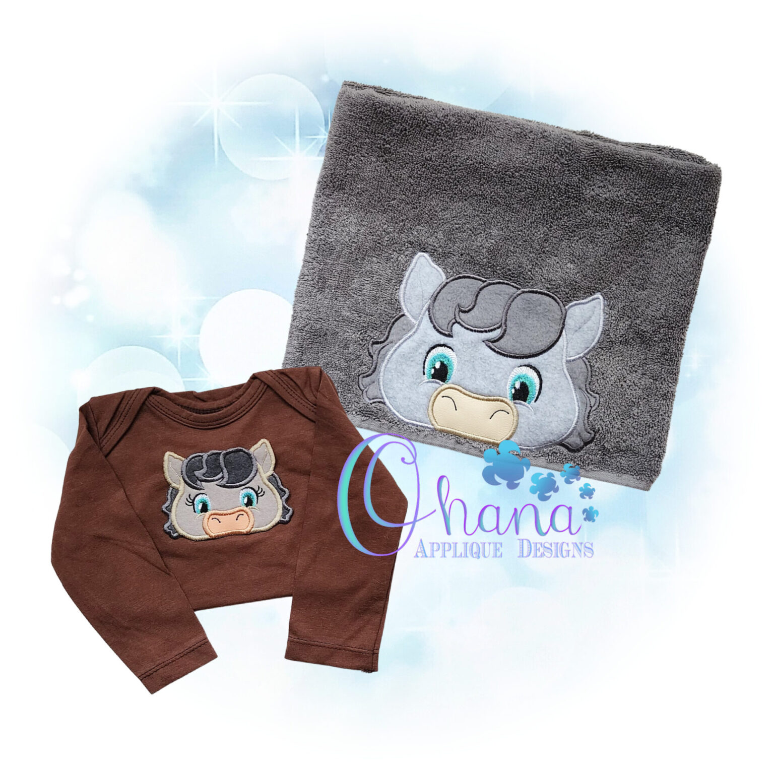 Horse Peeker Embroidery Design - Ohana Applique Designs