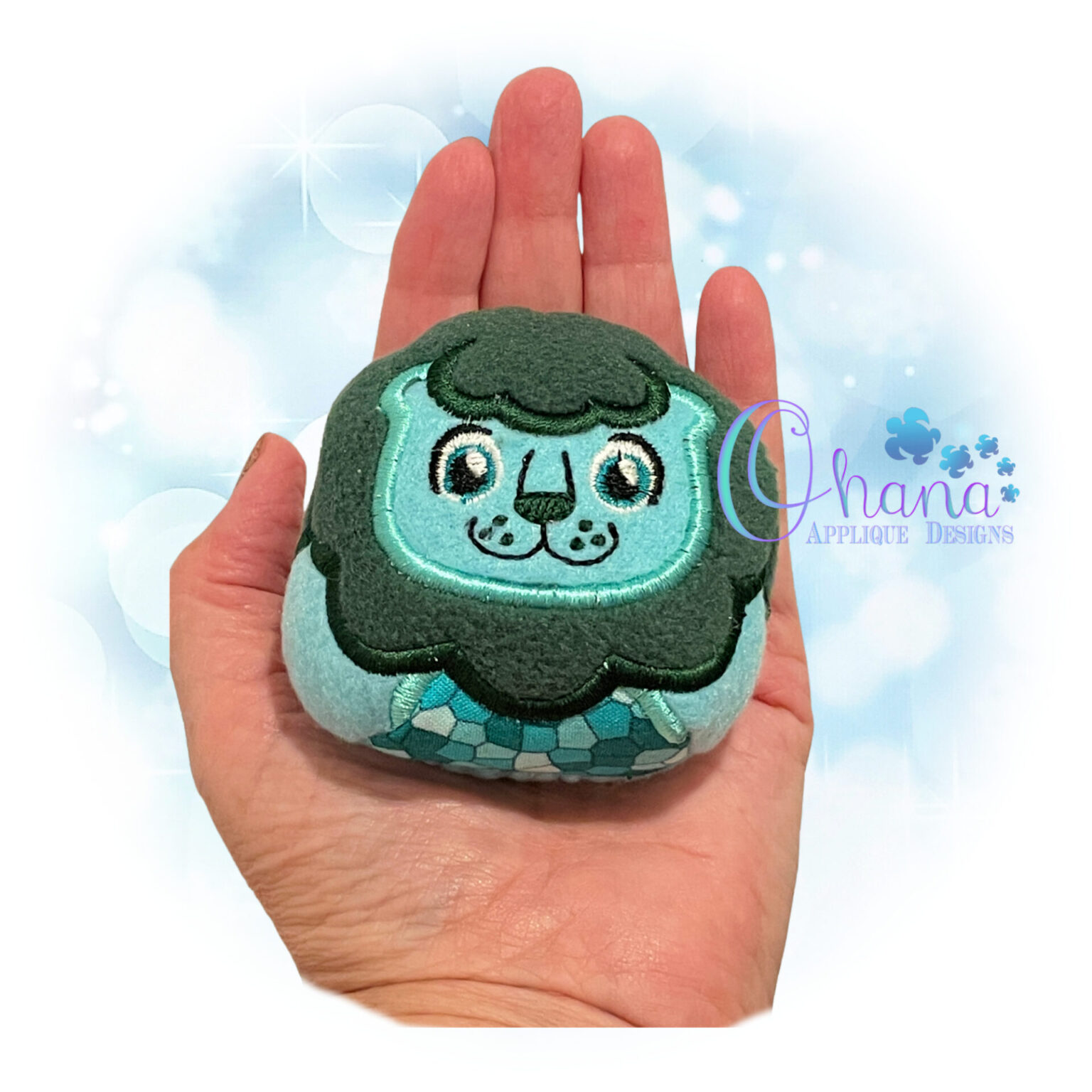 Lion Eggie Stuffie Embroidery Design - Ohana Applique Designs