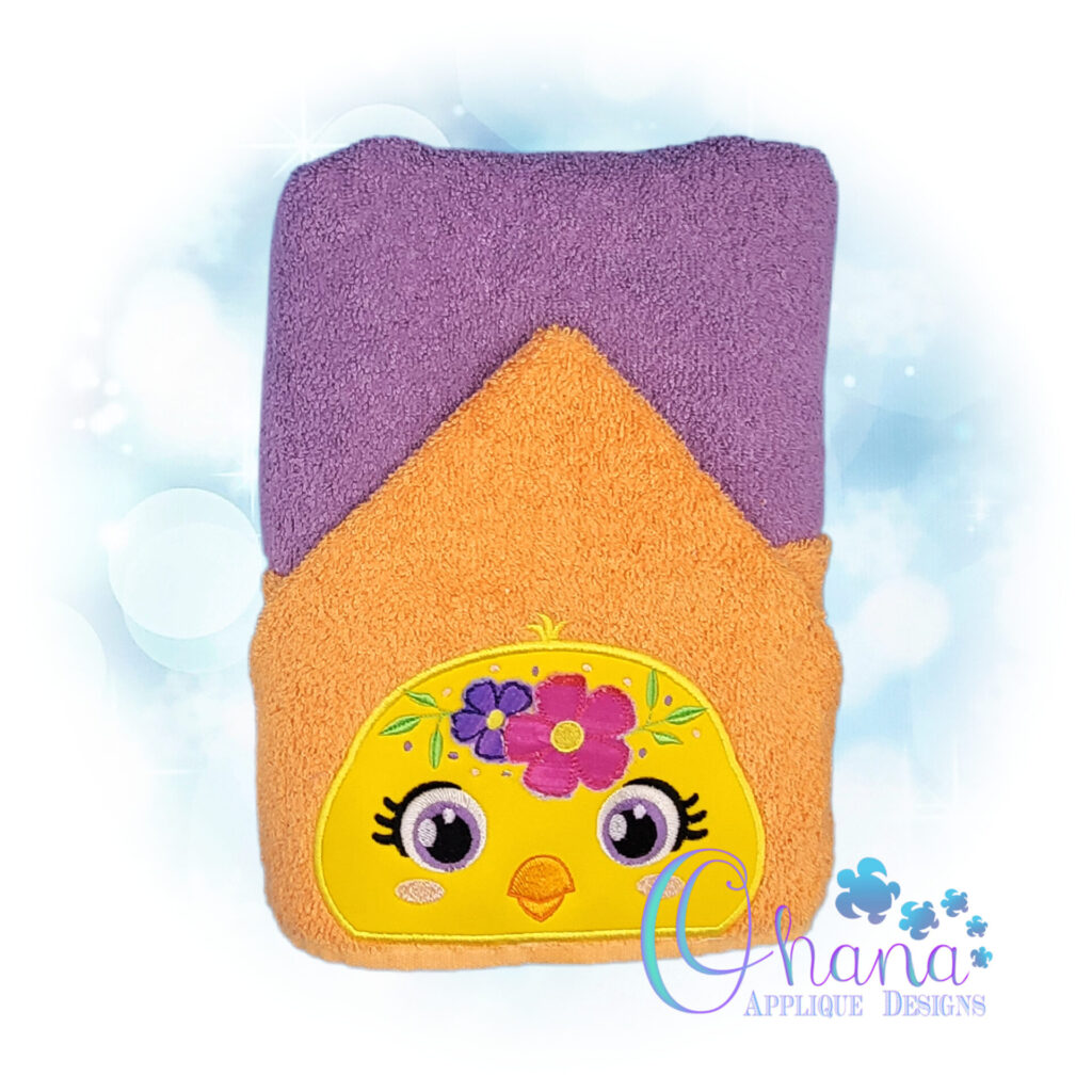 Floral Chick Peeker Design - Ohana Applique Designs
