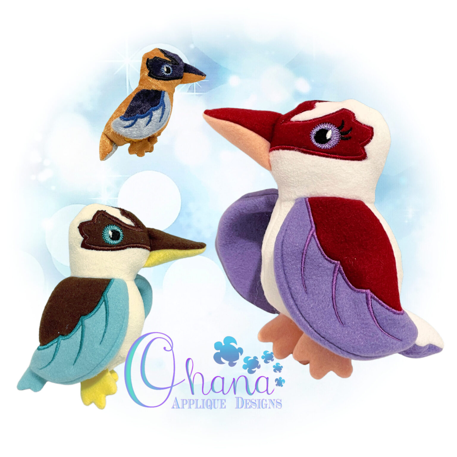 Kookaburra Stuffie Embroidery Design - Ohana Applique Designs