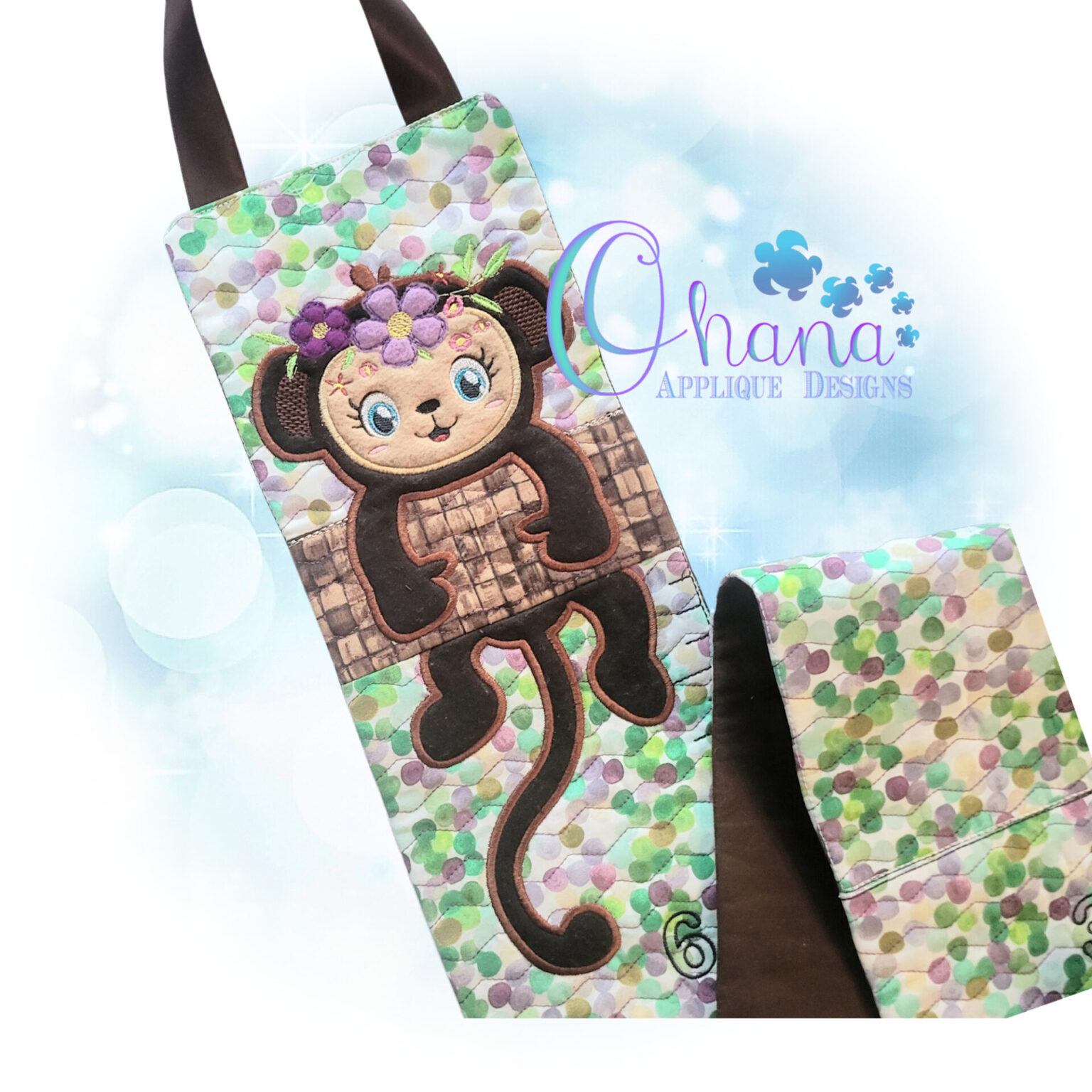 Monkey Growth Chart Embroidery - Ohana Applique Designs