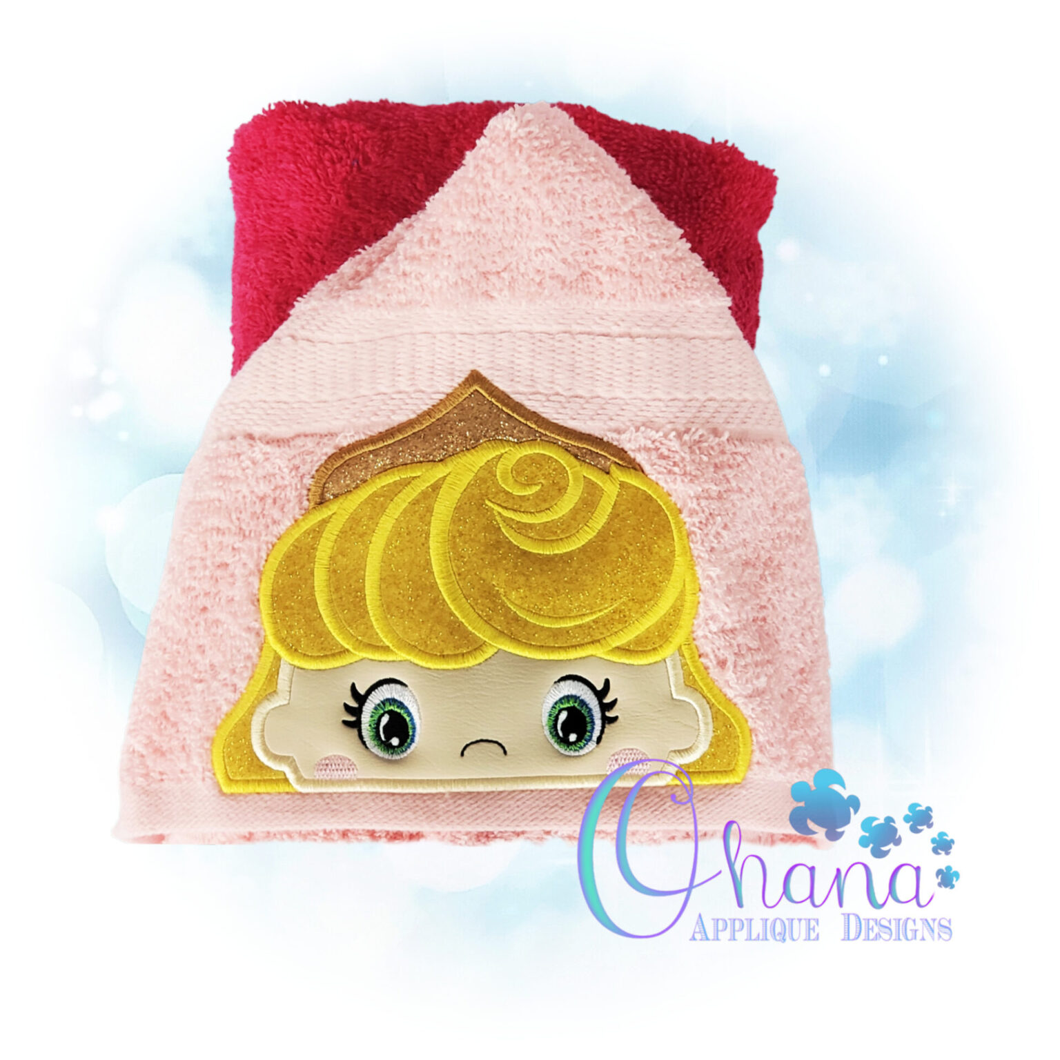 Pink Princess Peeker Design - Ohana Applique Designs