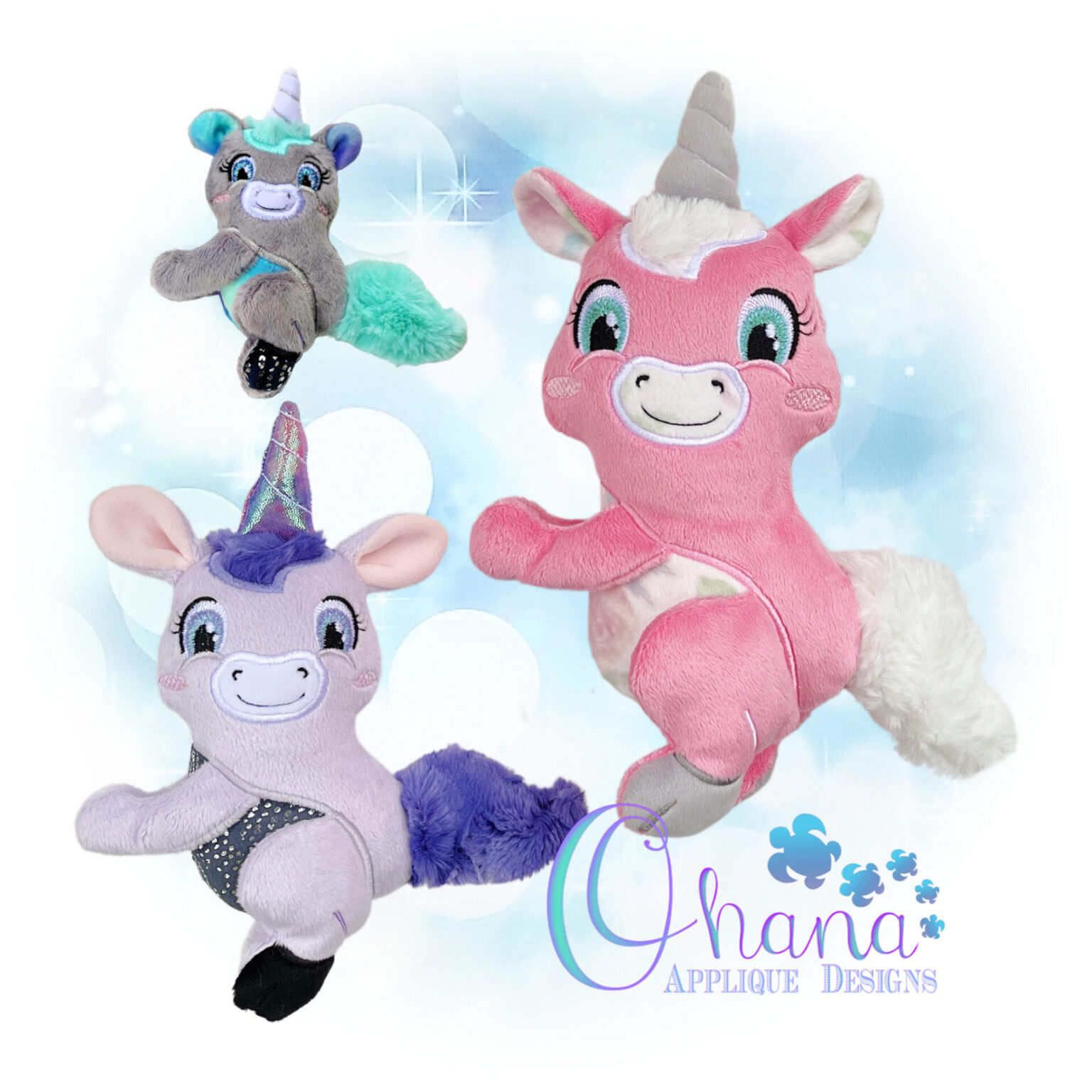 Unicorn Huggie Stuffie Embroidery Design - Unicorn Huggie Stuffie