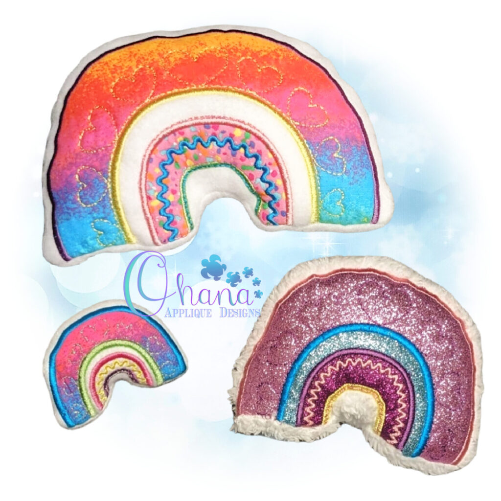 Boho Rainbow Stuffie Design - Ohana Applique Designs