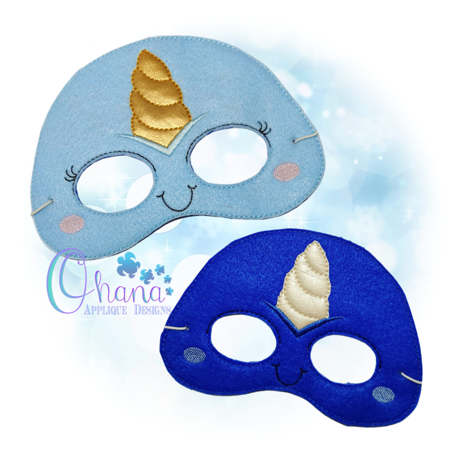 Narwhal Pretend Mask Design - Ohana Applique Designs