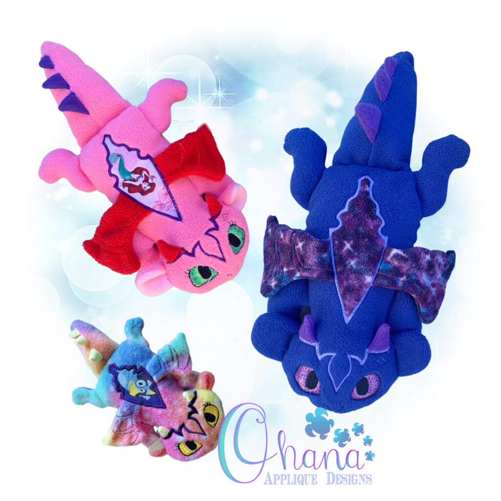 Floppy Dragon Stuffie Design - Ohana Applique Designs