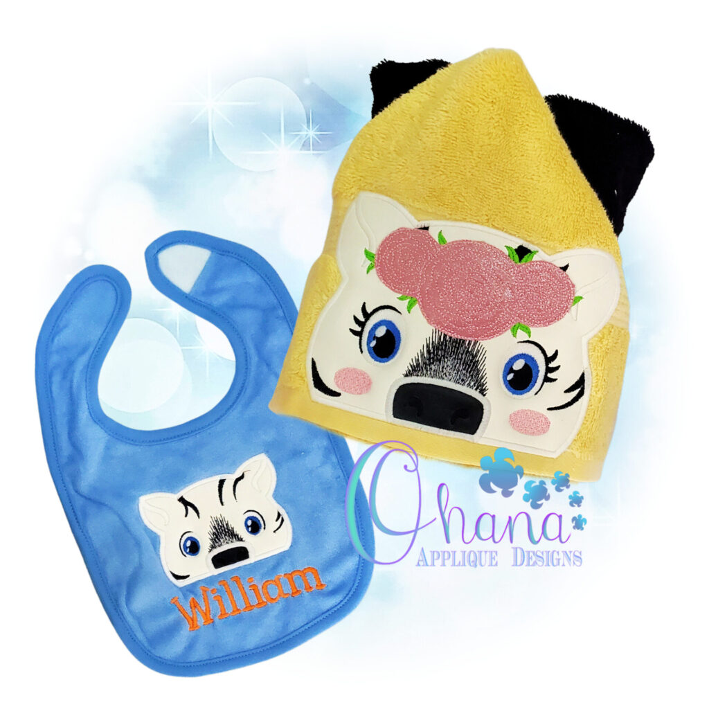 Floral Zebra Peeker Design - Ohana Applique Designs