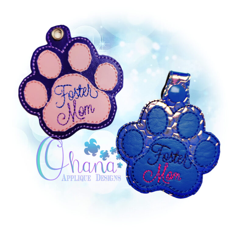 Foster Mom Key Chain Design - Ohana Applique Designs