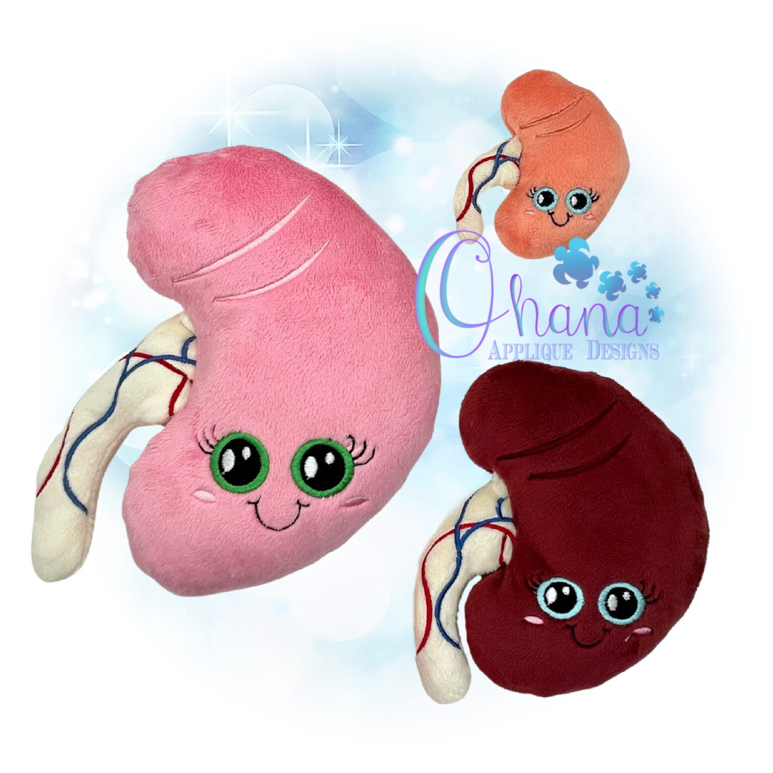 Kidney Stuffie Design - Ohana Applique Designs