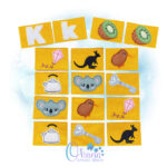 Letter K Matching Card Game - Ohana Applique Designs