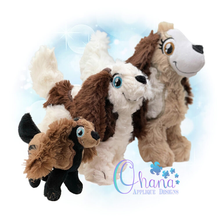 3D Spaniel Stuffie Design - Ohana Applique Designs