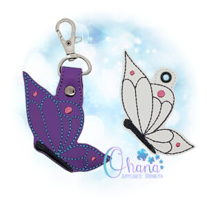 Flying Butterfly Key Chain Design - Ohana Applique Designs