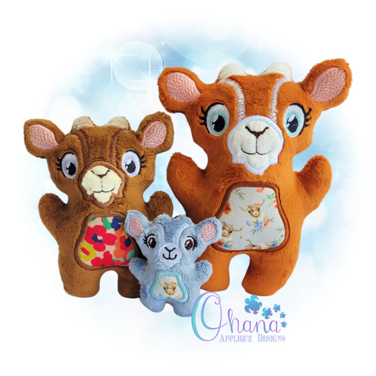 Gracie Goat Stuffie Design - Ohana Applique Designs