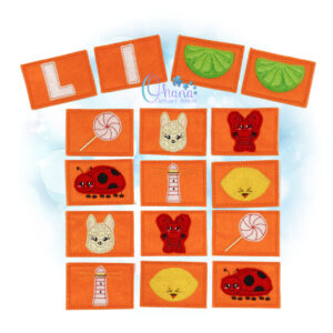 Letter L Matching Card Game - Ohana Applique Designs