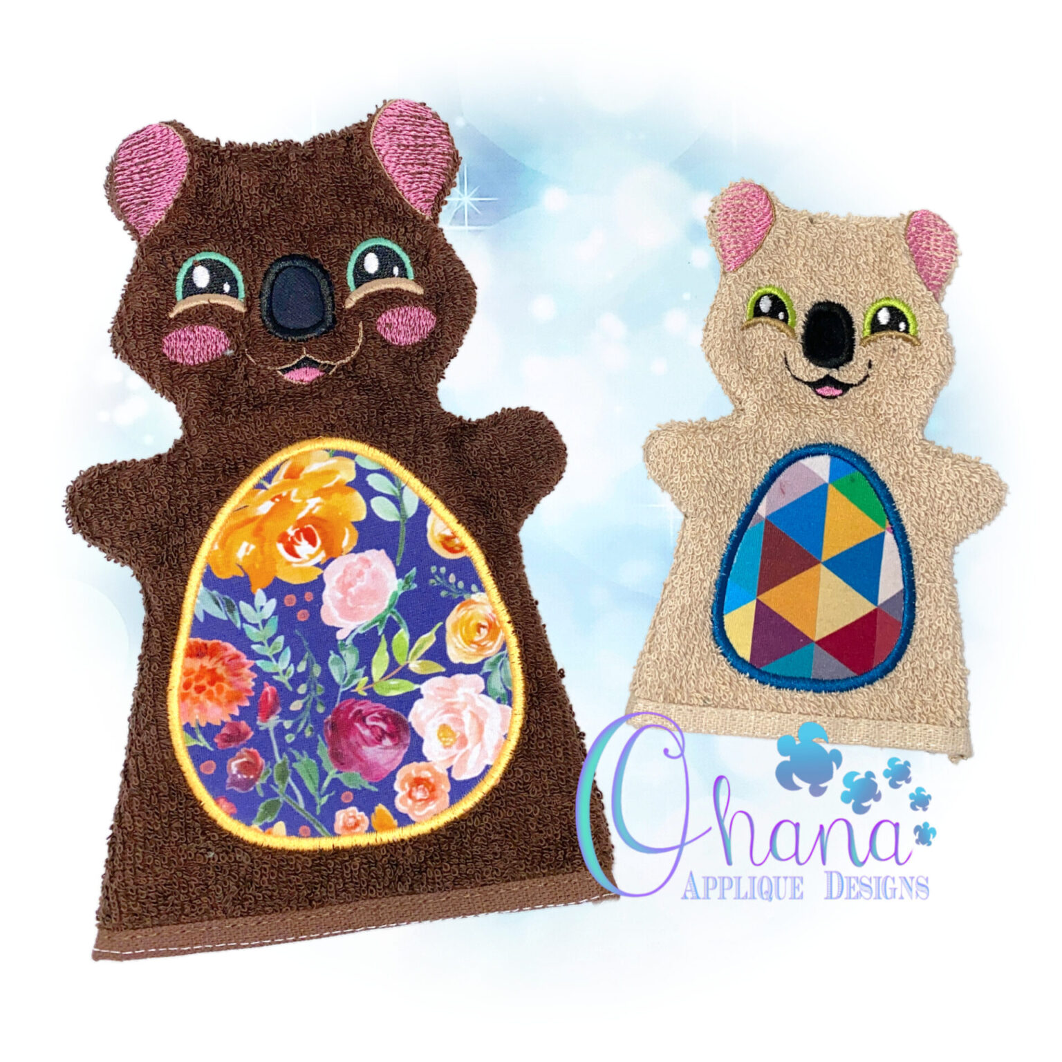 Quokka Hand Puppet Embroidery Design - Ohana Applique Designs