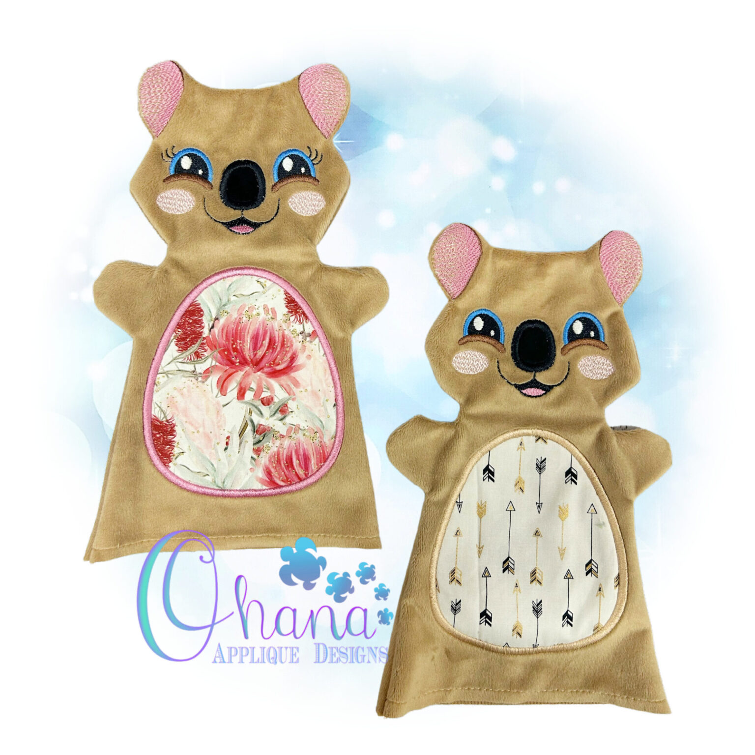 Quokka Hand Puppet Embroidery Design - Ohana Applique Designs