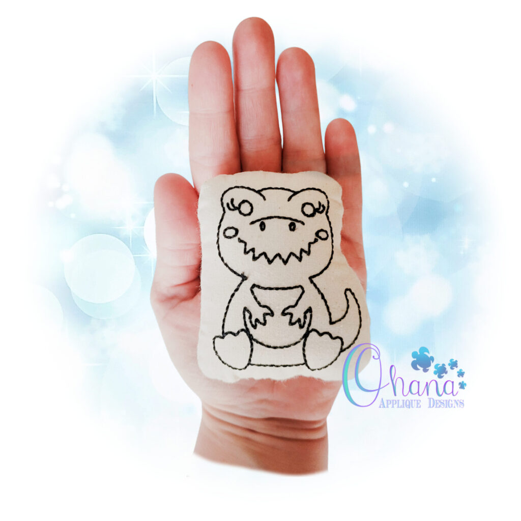 T Rex Coloring Stuffie Design - Ohana Applique Designs