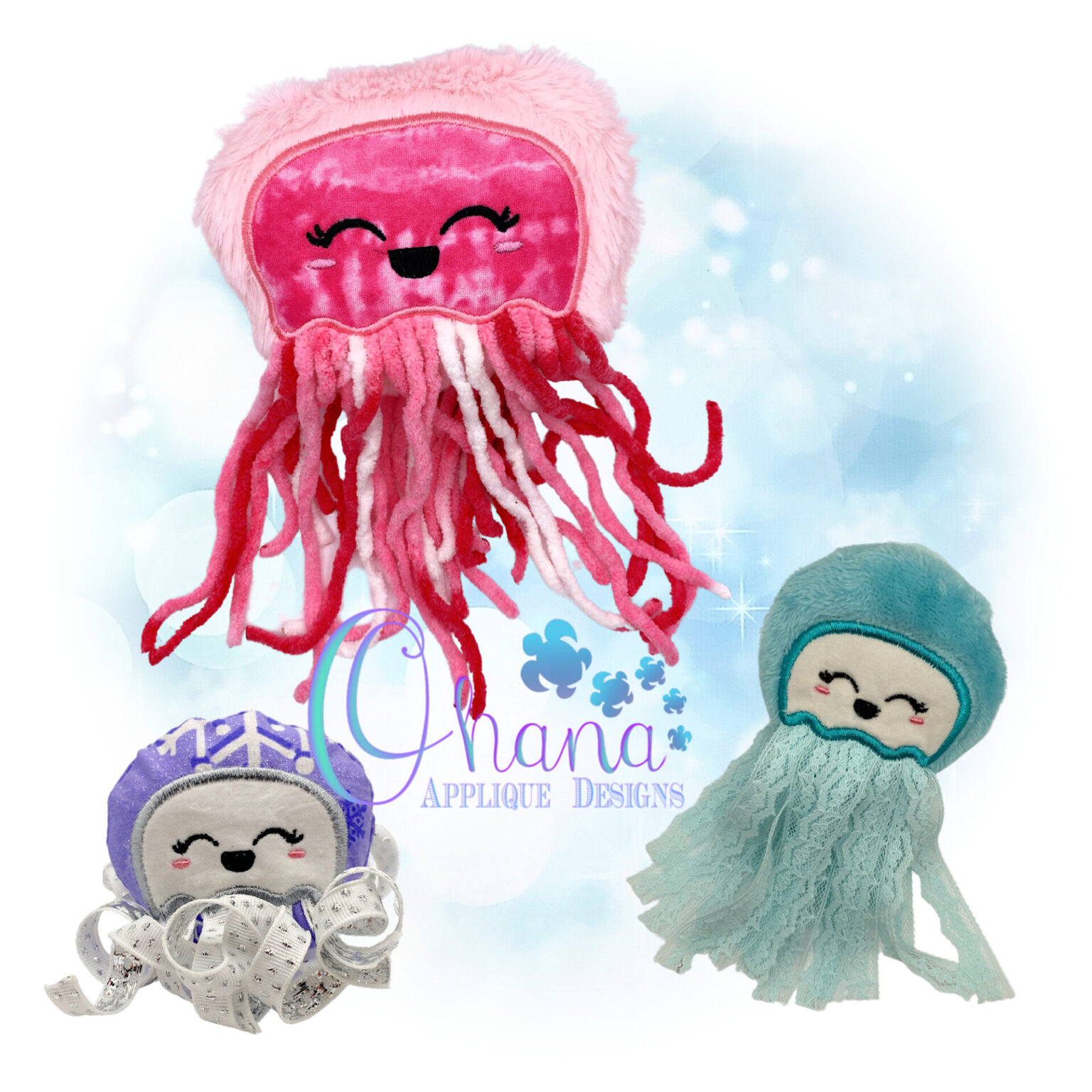 Jellyfish Eggie Stuffie Design - Ohana Applique Designs