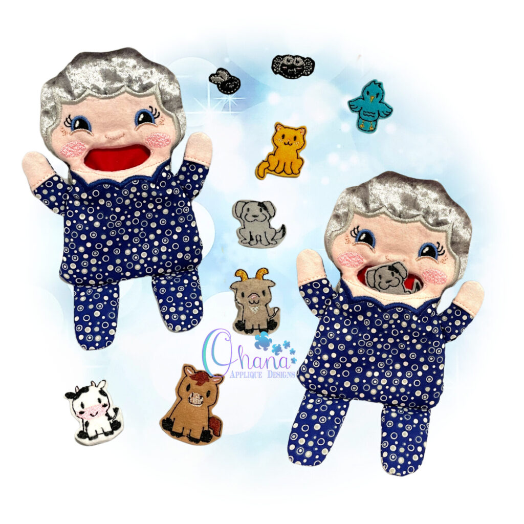 Old Lady that Swallowed a Fly Stuffie Design - Ohana Applique Designs