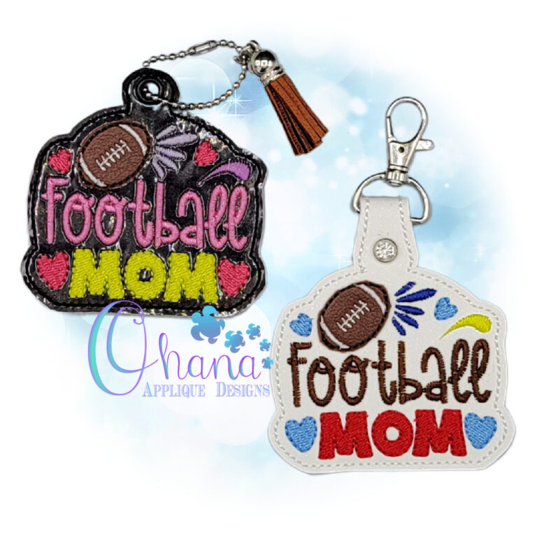 Football Mom Key Chain Design - Ohana Applique Designs