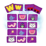 Letter W Matching Card Game Design - Ohana Applique Designs