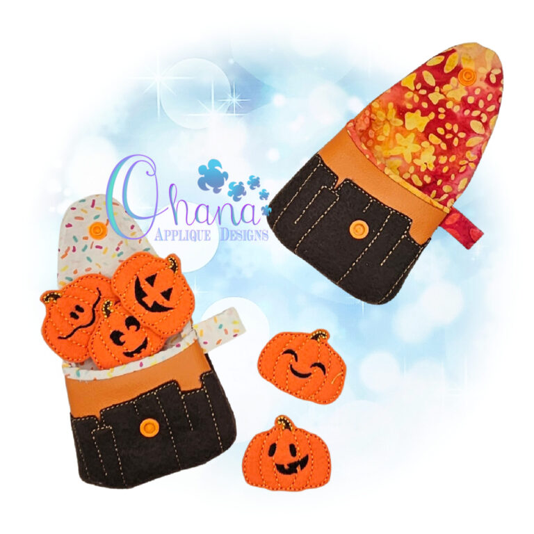 5 Little Pumpkins Coin Purse Play Set Design - Ohana Applique Designs