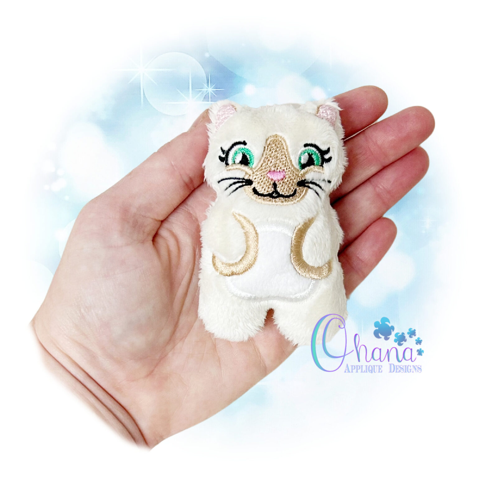 Chubby Cat Stuffie Embroidery Design - Ohana Applique Designs