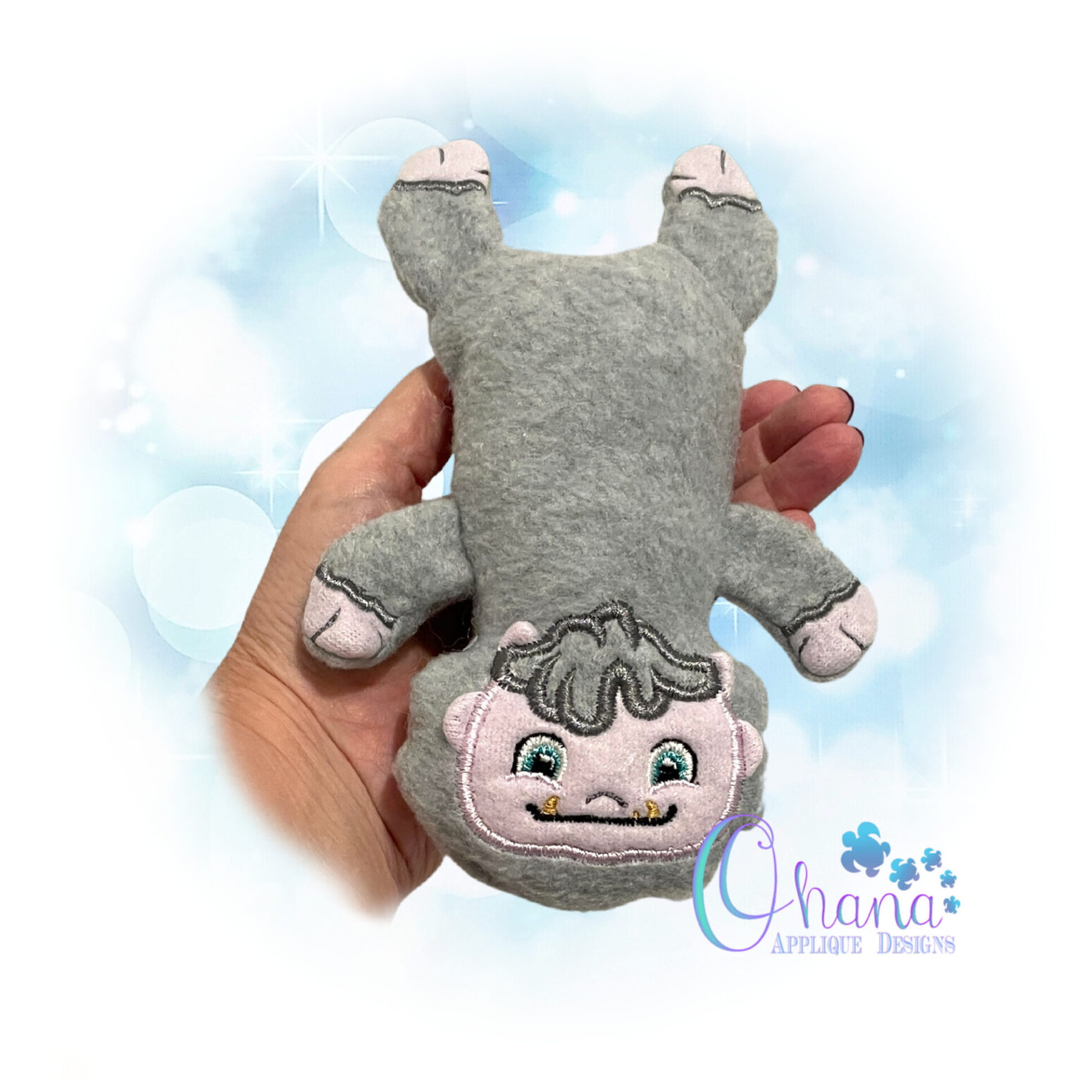 Floppy Yeti Stuffie Embroidery Design - Ohana Applique Designs
