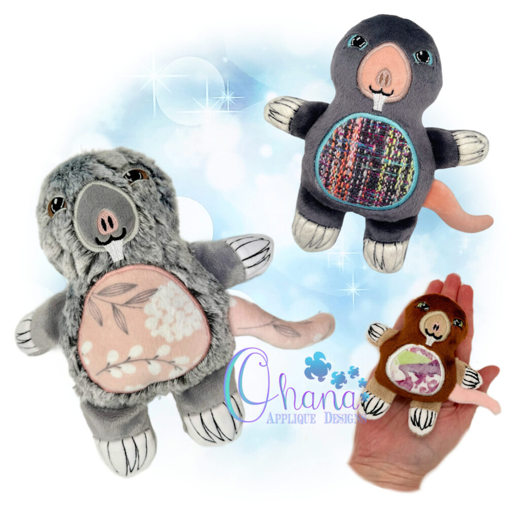 Mole Stuffie Embroidery Design - Ohana Applique Designs