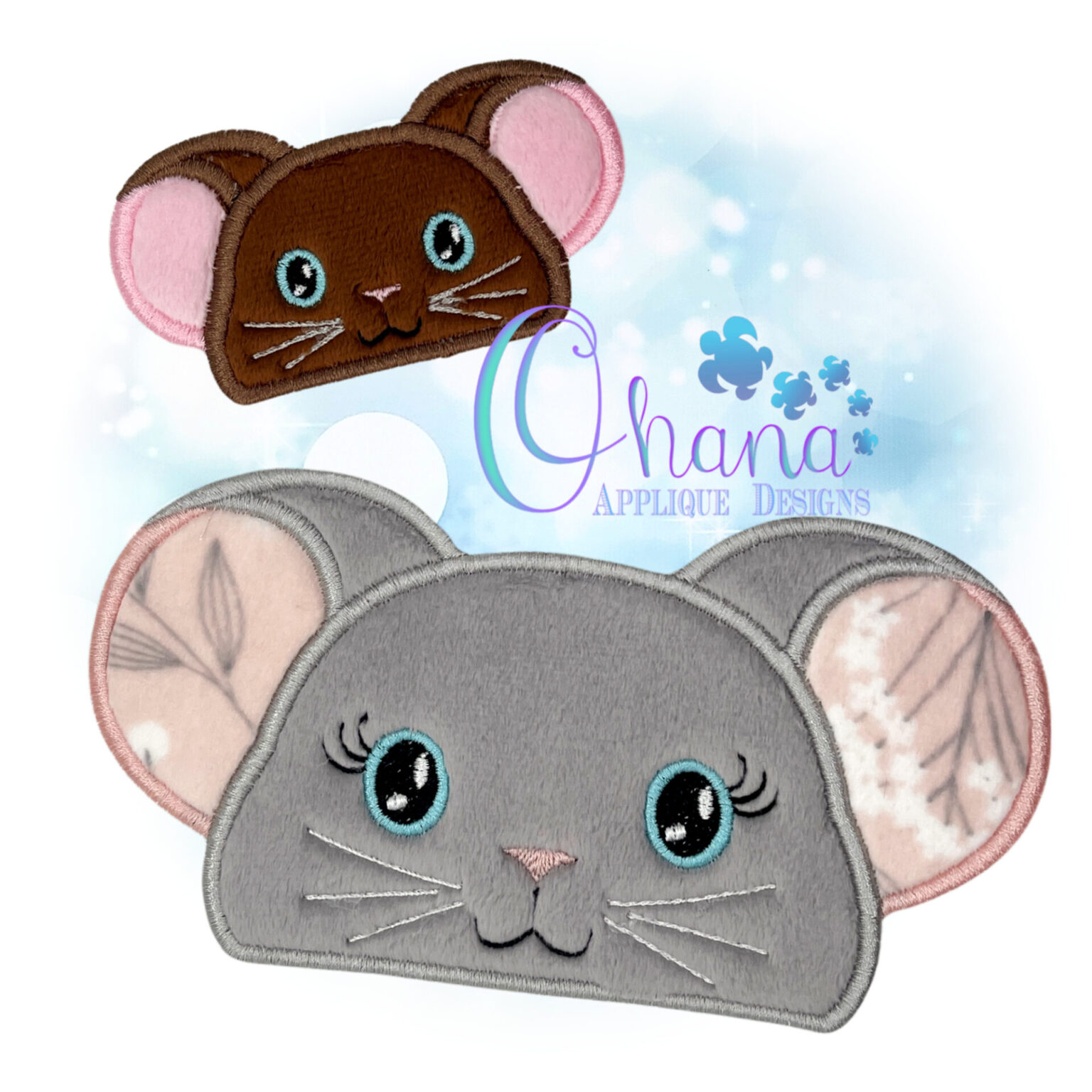 Milly Mouse Peeker Embroidery Design - Ohana Applique Designs