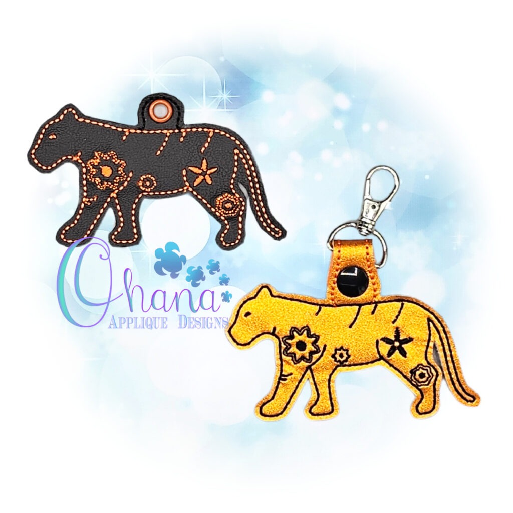 Year of the Tiger Key Chain Embroidery Design - Ohana Applique Designs